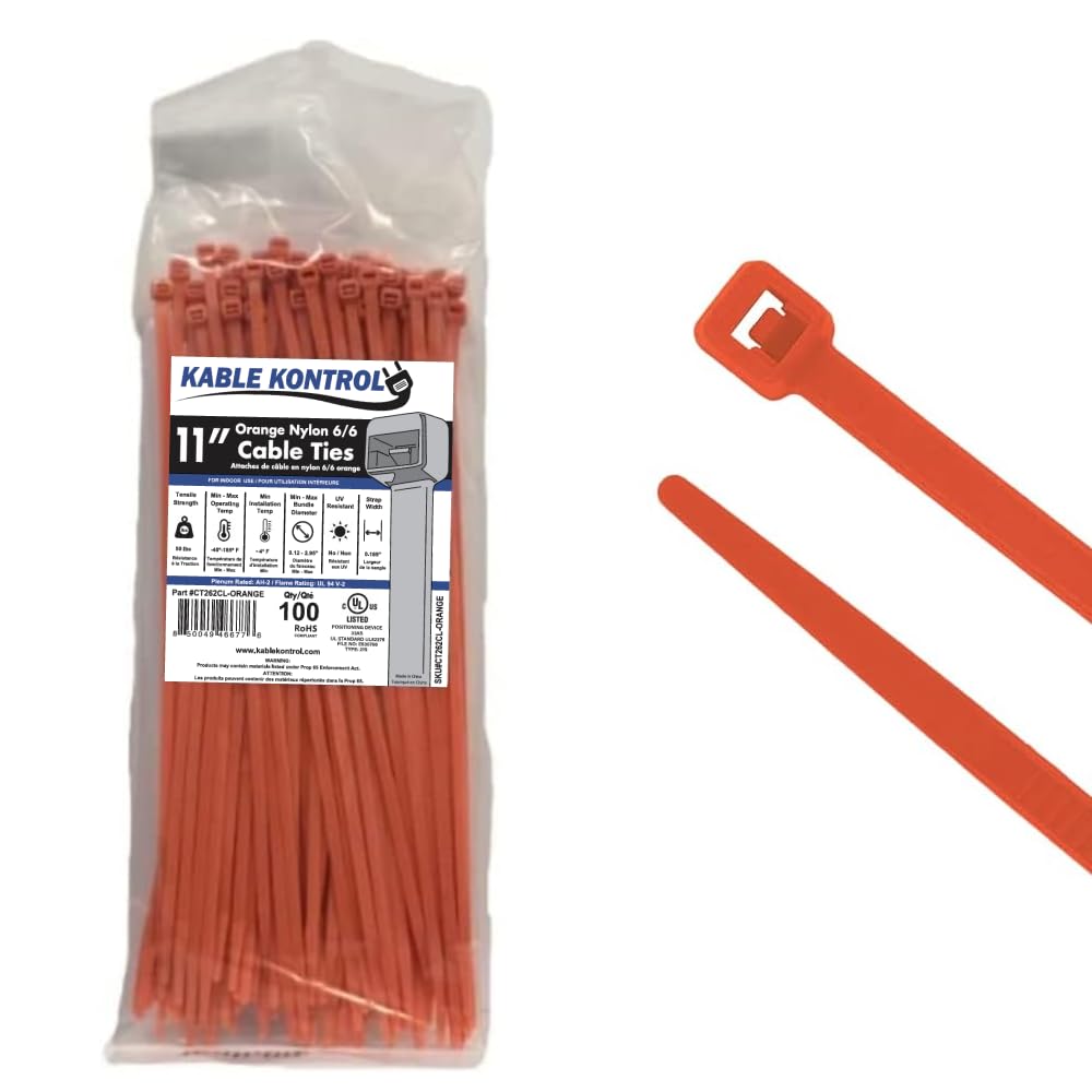 Kable Kontrol Orange Zip Ties 11 Inch 100 Pcs 50 | Desertcart EGYPT