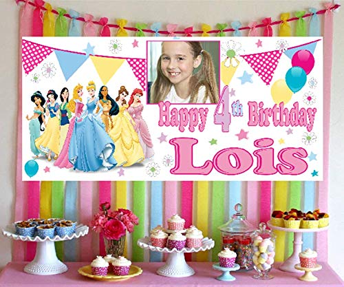 Buy PERSONALISED Disney PRINCESS Birthday Party Banner Large 4ftx2ft ...