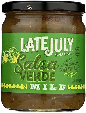 Amazon.com: Late July Mild Salsa Verde with Roasted Tomatillos, Vegan ...