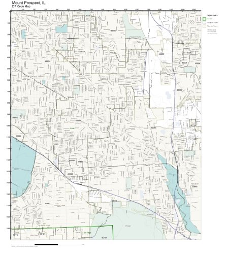 Amazon.com : ZIP Code Wall Map of Mount Prospect, IL ZIP Code Map Not ...