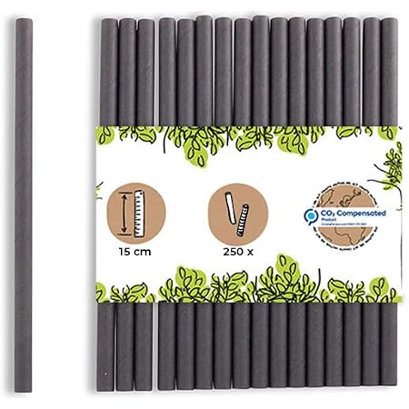 BIOZOYG Papier Trinkhalme 15 cm Strohhalm 7 mm Ø I Trinkhalm biologisch ...