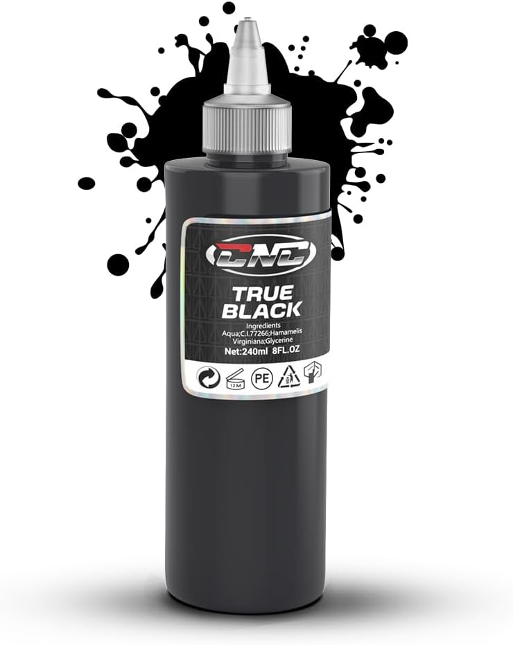 CNC Tattoo INK True Black- 8oz (240ml) - Tinta para Tatuaje profesional ...
