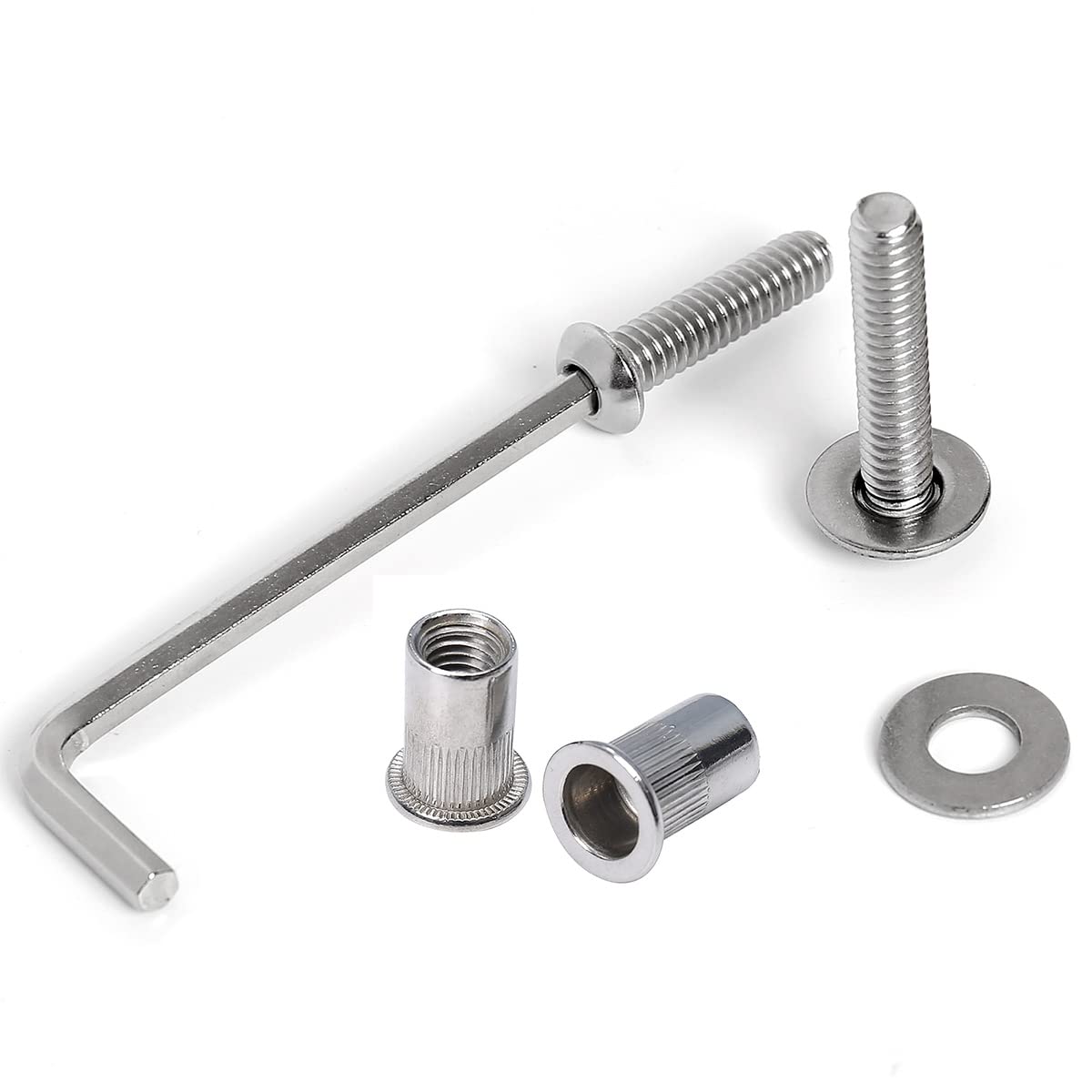Snapklik.com : Stainless Steel 1/4-20 Rivet Nuts And Bolts 3/4" Button ...