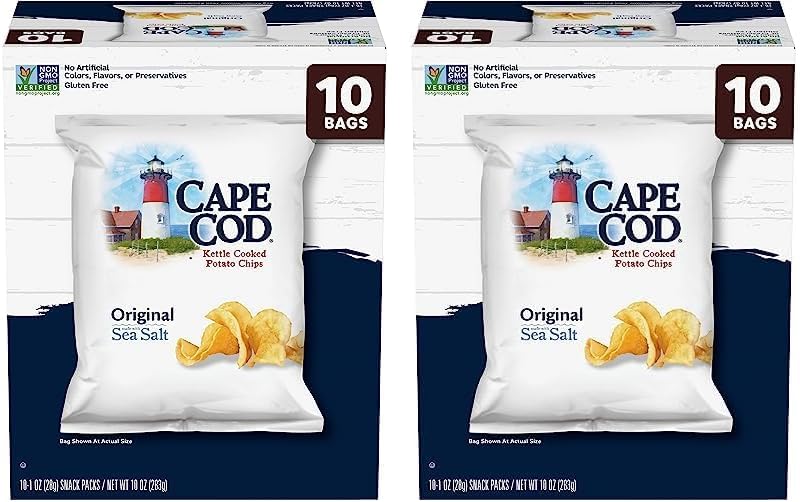 Amazon.com: Cape Cod Potato Chips Original, 1 Oz, 10 Ct (Pack of 2)