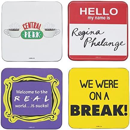 Friends TV Show Merchandise - Wooden Coasters for Drinks, Set of 6 with ...