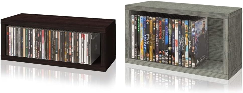 Amazon.com: Way Basics Media Storage CD Rack Stackable Organizer ...