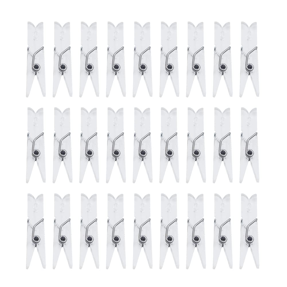 Amazon.com: GSHLLO 50 Pcs Clear Plastic Photo Display Clips Clothes ...