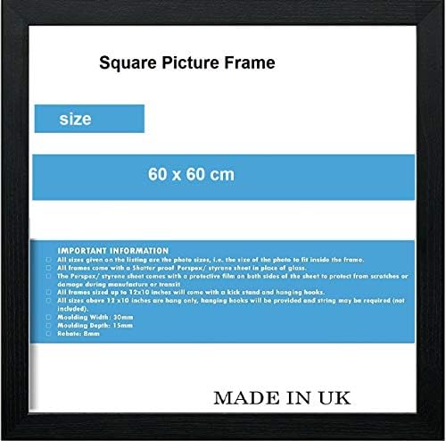 BLACK SQUARE 60 x 60 cm Picture Frame.(BLACK) : Amazon.co.uk: Home ...