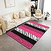 Amazon.com: Rose Red Leopard Print Area Rug 5x6'6'' African Wildlife ...