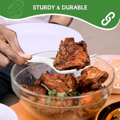 Snapklik.com : Biocean Plastic Forks Extra Heavy Duty Disposable Fork ...
