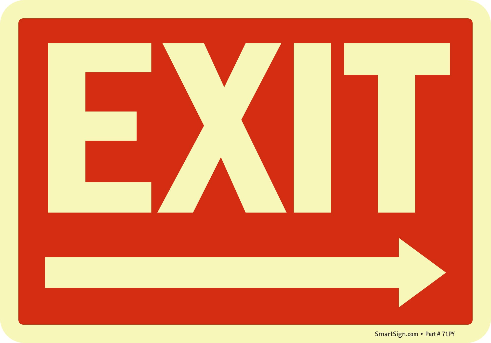 SmartSign "Exit" Label with Right Arrow | 7" x 10" Glow-in-The-Dark ...