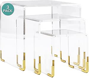 pbf PHOTO BOOTH FRAMES Acrylic Riser Display Stands - 3 Pieces- Clear ...