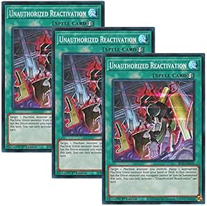 Amazon.co.jp: 【 3枚セット 】遊戯王 英語版 SR10-EN041 Unauthorized Reactivation 無許可 ...