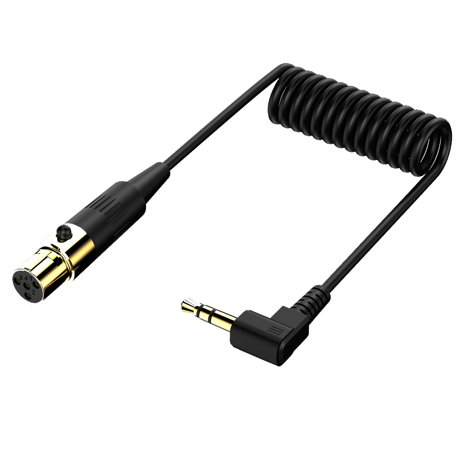 Amazon.com: jasavdio 3.5mm to Mini XLR Coiled Cable, 1/8" TRS Plug ...