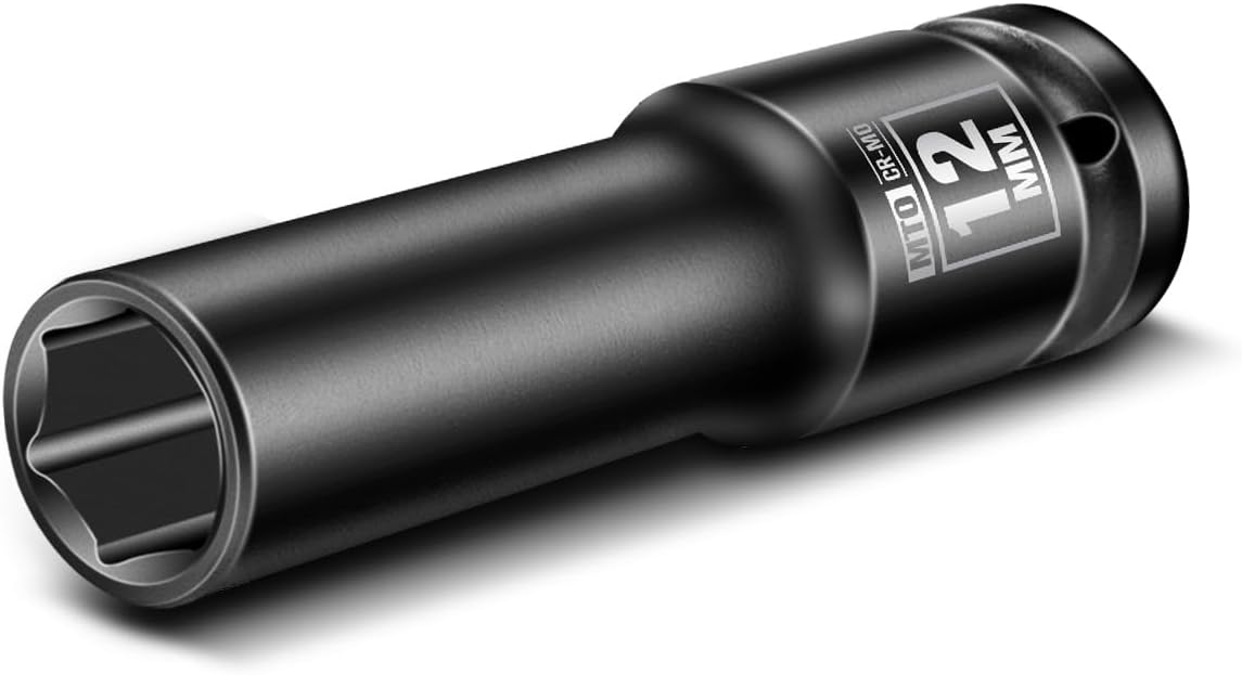 Amazon.com: MTO 1/2" Drive 12mm Deep Impact Socket, 6 Pt. Metric Socket ...