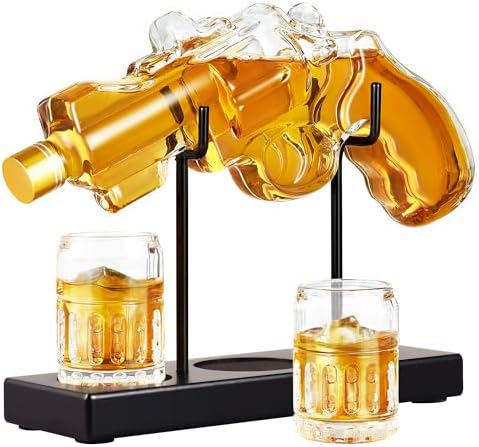 Amazon.com | Gifts for Men Dad, Kollea 9 Oz Gun Whiskey Decanter Set ...