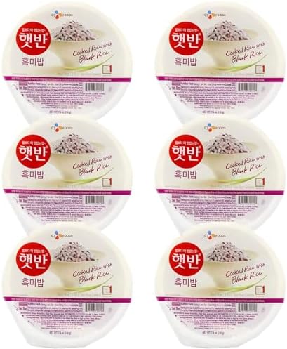 Amazon.com : CJ Korean Cooked Rice with Black Rice, microwaveable ...