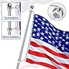 Amazon.com : FLAG WIN Aluminum Alloy Flagpole Ring Set with Plastic ...