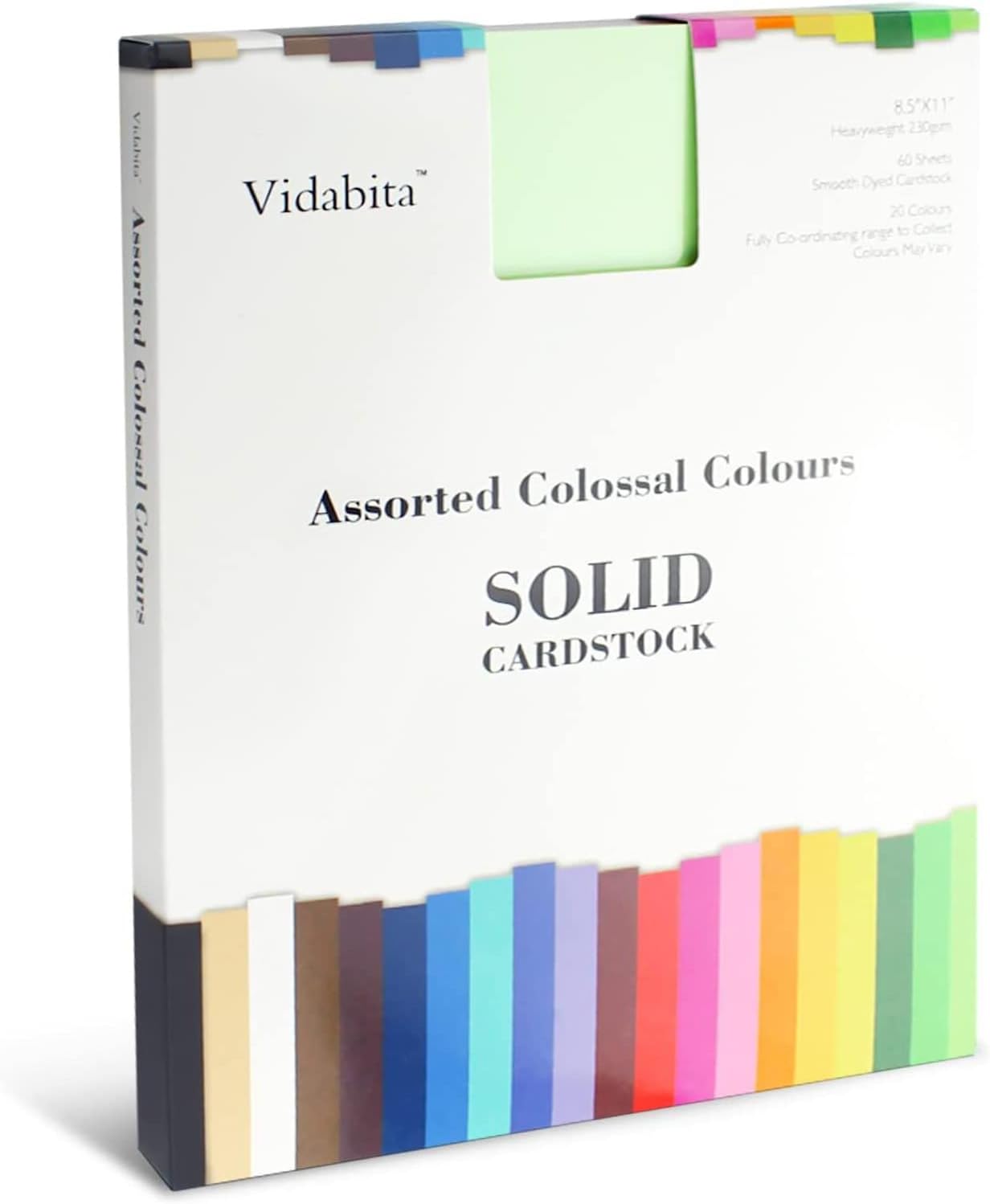 Amazon.com : vidabita 100 Sheets Colored Cardstock Paper 120gsm 32lb ...