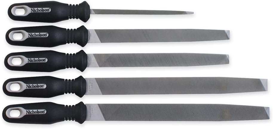 Amazon.com: Nicholson File Set,5Pc,W/Ergonomic Hndl,Pouched (1 Each ...