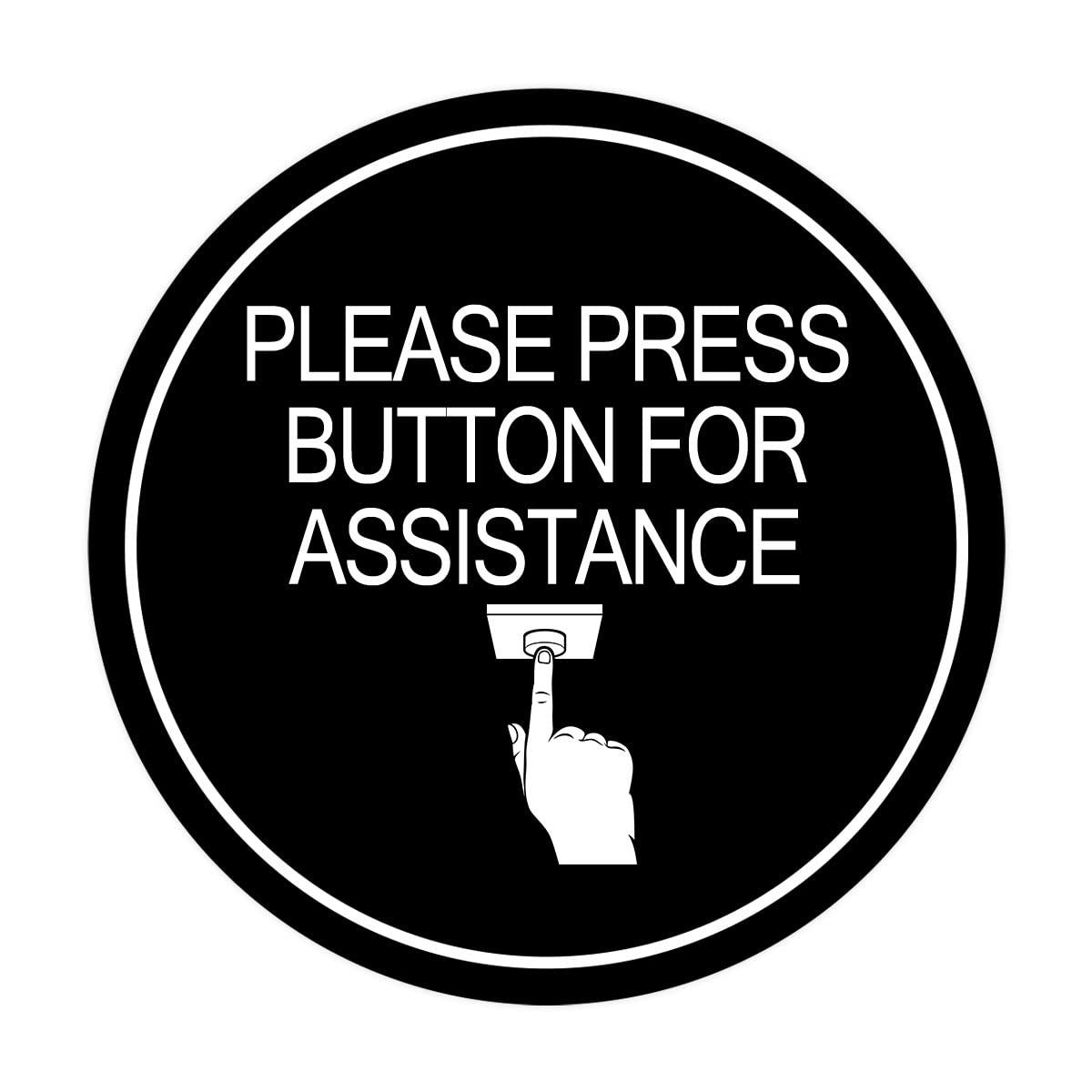 Amazon.com : Signs ByLITA Circle Please Press Button For Assistance ...