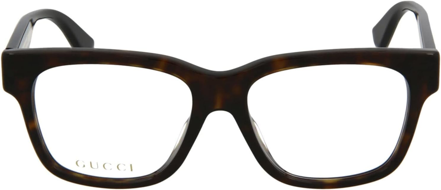 Amazon.com: Gucci Square Eyeglasses GG0342OA 002 Dark Havana/Black/Cream 53mm 342 : Clothing ...