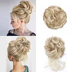 Amazon.com : ZERAL Messy Bun Hair Piece 2PCS Curly Messy Bun Scrunchies ...