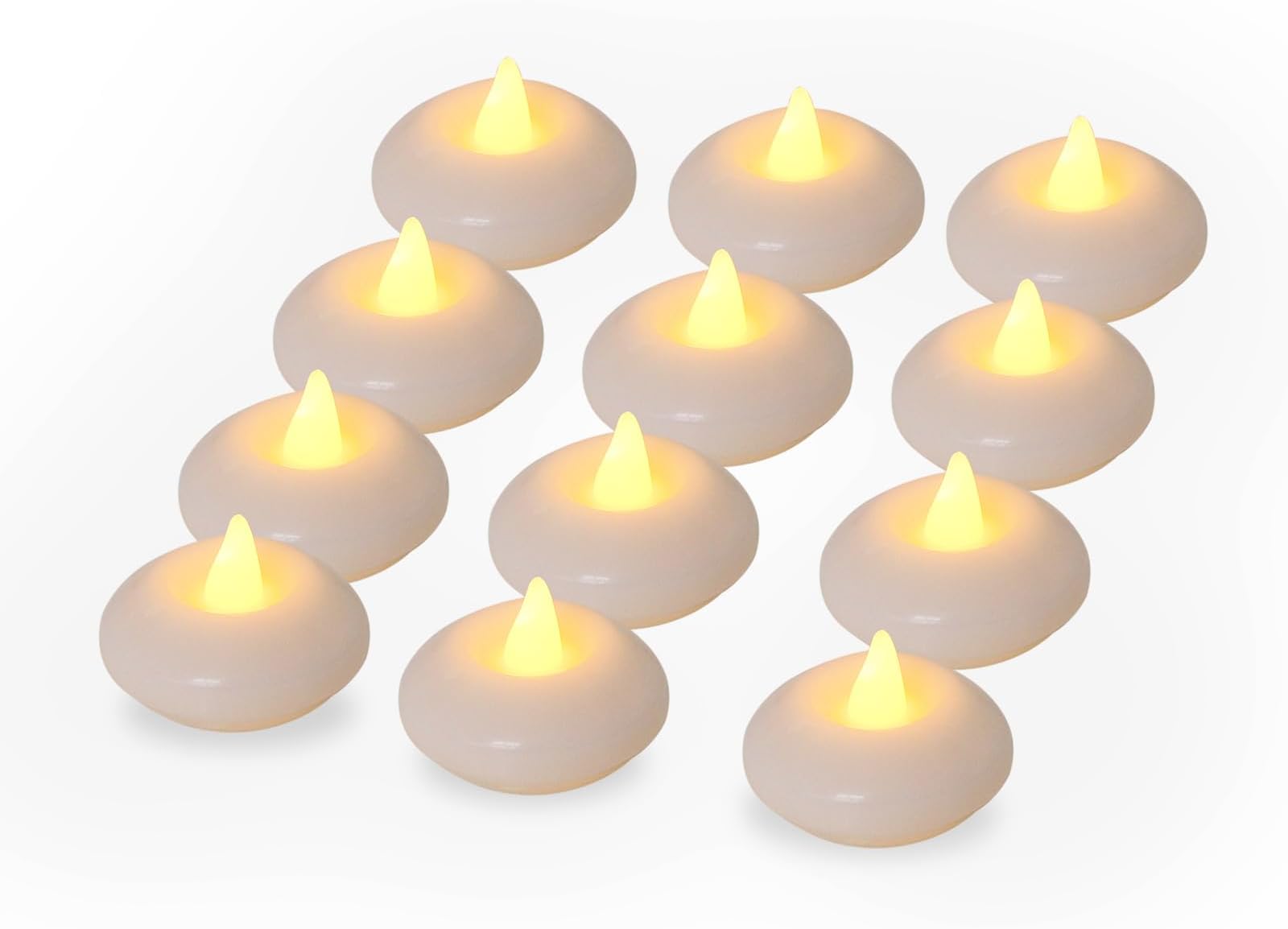 LARDUX 3 Inch Led Floating Candles - 12 PCS Flameless Water Activated ...