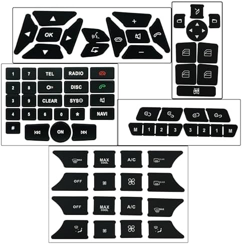 Amazon.com: Car Button Decals Interior Stickers for Mercedes Benz W204 ...