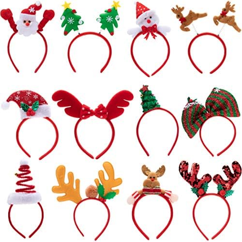 Amazon.com: JOYIN 12 Packs Christmas Headbands with Assorted Design ...