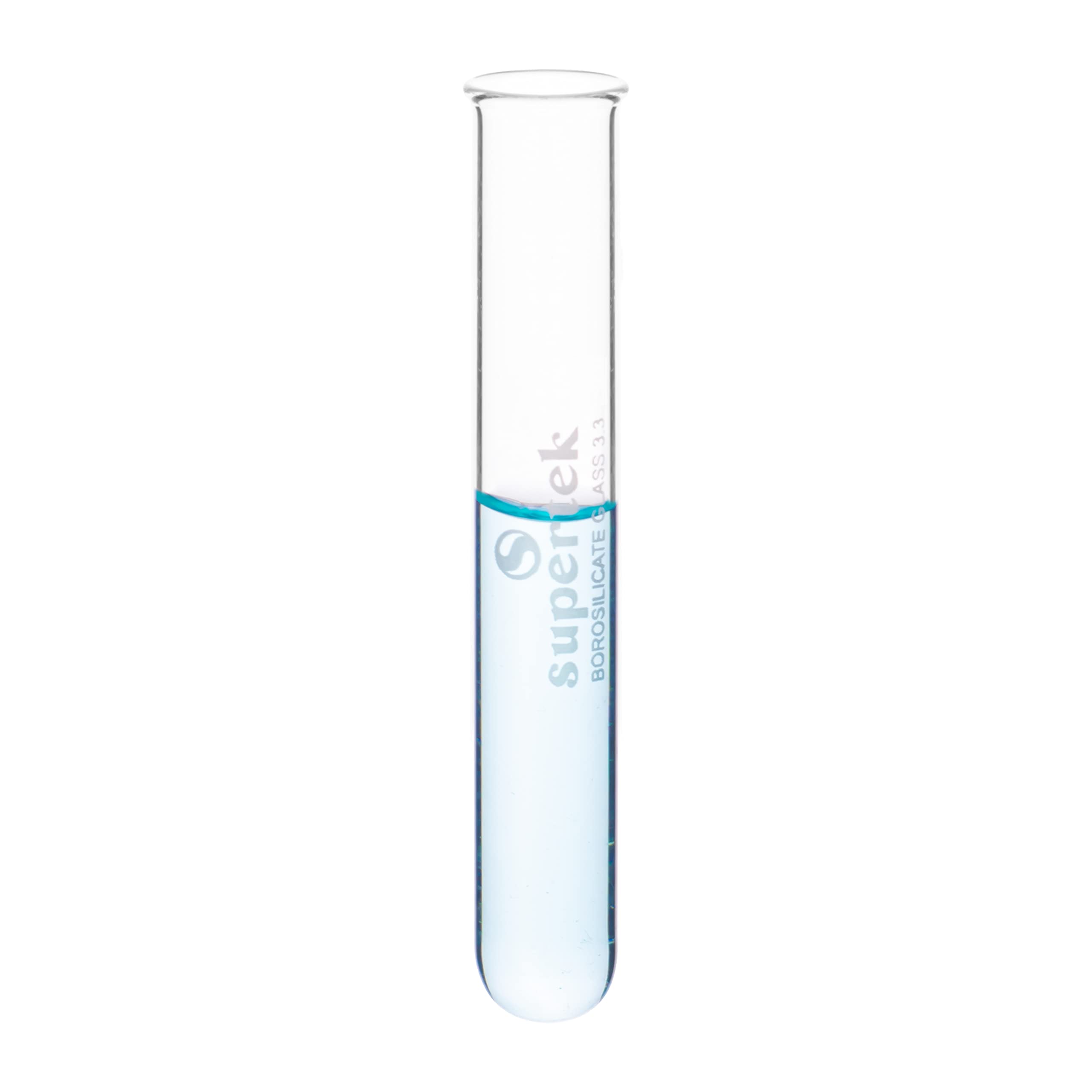 Supertek pack of 100 | Borosilicate Glass Test Tube with rim 150 x 18 ...