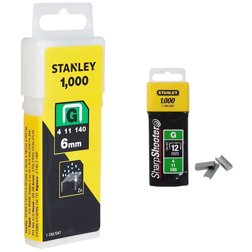 Stanley 1-TRA704T"Type G" Staples, Silver, 6 mm, Set of 1000 Piece ...