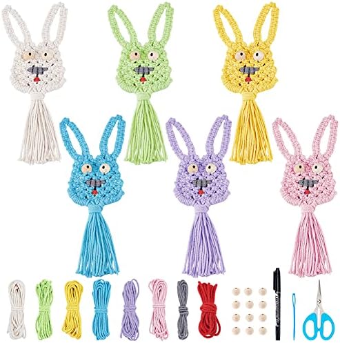 Amazon.com: WEBEEDY Macrame Kit for Beginners 6 Set Easter Crochet Cute Bunny Rabbit Patterns ...