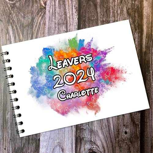 Personalised School Leavers Book, Class of 2024, Card Pages, White, A5 ...