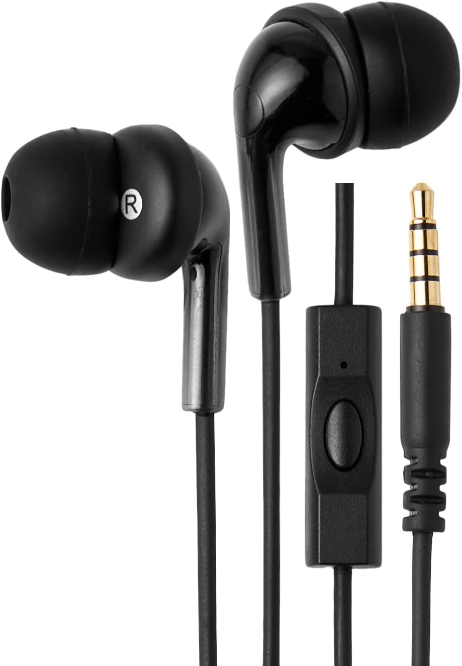 Amazon Basics 3.5mm Jack Wired Earbuds with Microphone, In Ear ...