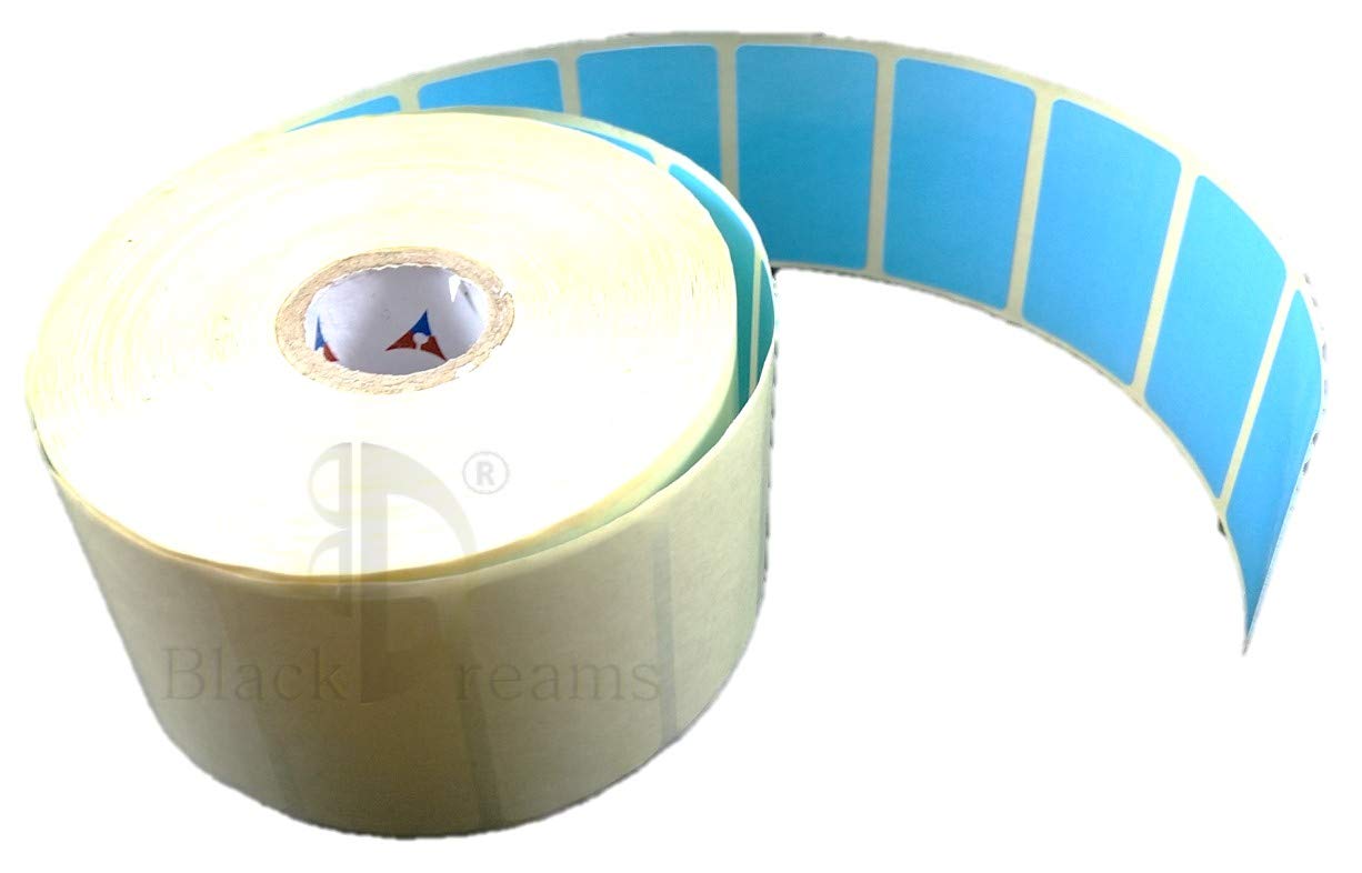 Sky Blue Color 50 x 25mm Barcode Label/Stickers Chromo 1 Inch core ...
