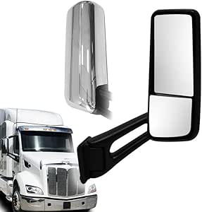 Amazon.com: Door Mirror Chrome fit for 2013-2022 Peterbilt 579 Truck ...