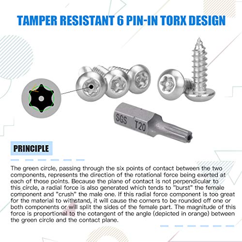 Snapklik.com : Glarks 51Pcs #8 X 1/2 Button Head Torx Security Sheet ...