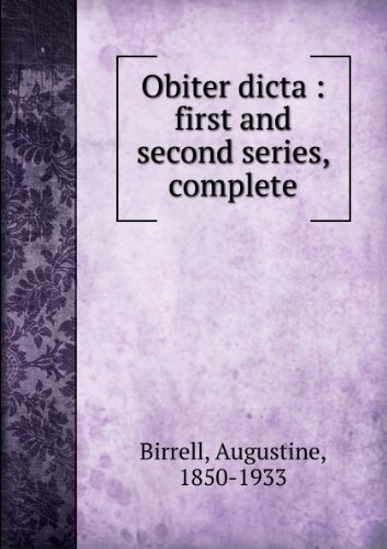 Obiter dicta : first and second series, complete: Amazon.co.uk: Books