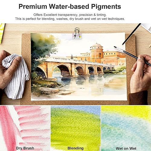 Snapklik.com : PHOENIX Watercolor Paint Set 24x12ml / 0.4 Fl Oz Tubes ...