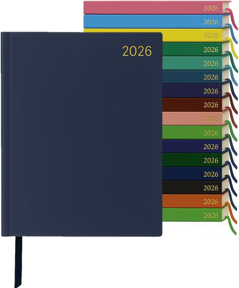 Top Sale 2026 A5 Week To View Yearly Diary with Hard Cover and Matching ...