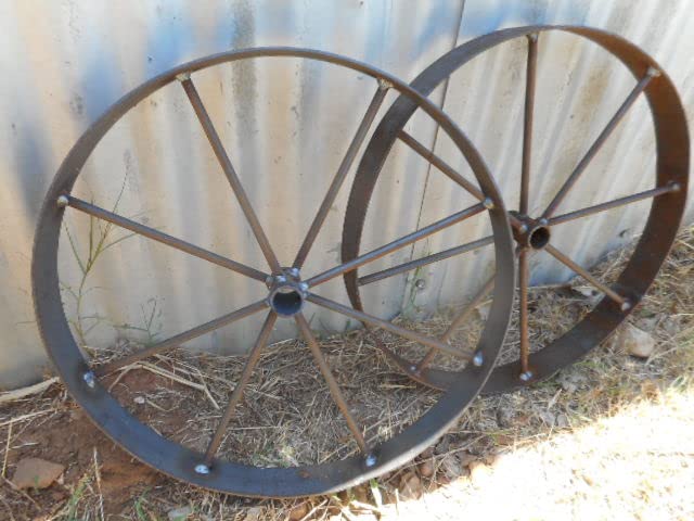 Amazon.com: 2 pcs) Pair of 16" Decorative Steel Metal Wagon Wheels for ...