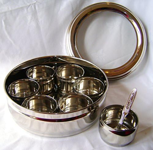 KitchenCraft World of Flavours Indian Spice Box for Masala Dabba, 7 ...