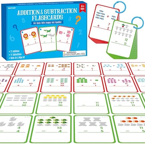 Amazon.com: 144 PCS Addition and Subtraction Flashcards, All Additions ...