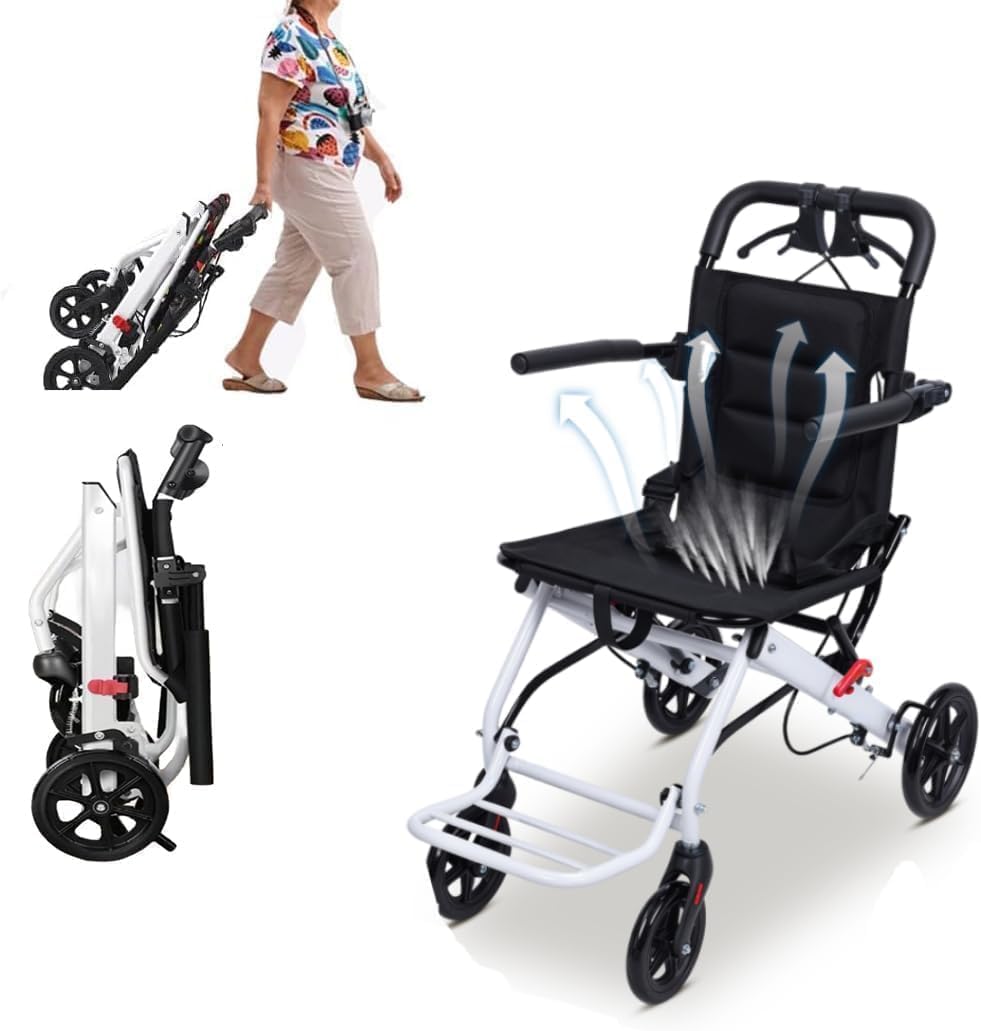 Amazon.com: Zucebos Lightweight Folding Wheelchair, 18 lbs Portable ...