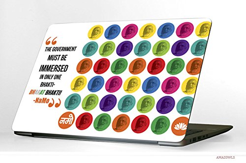Amazowls laptop skin motivational quote typography with Bharat bhakti ...
