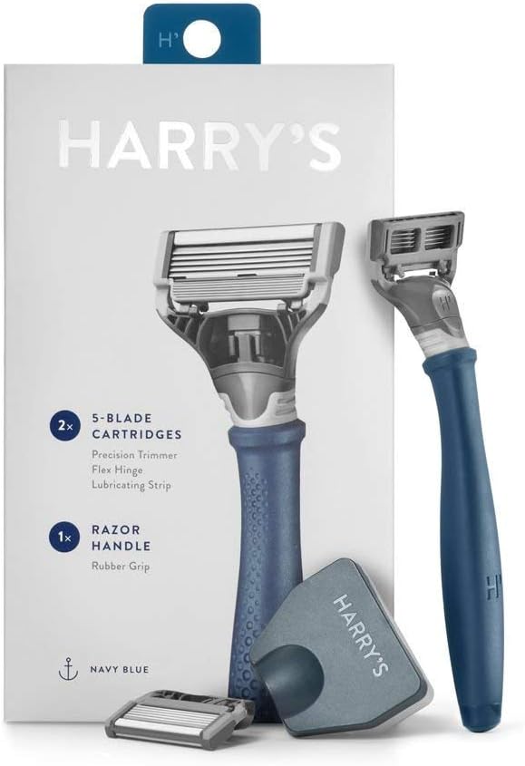 Amazon.com : Harry's Razor With 2 Blade Cartridges Navy Blue : Beauty ...