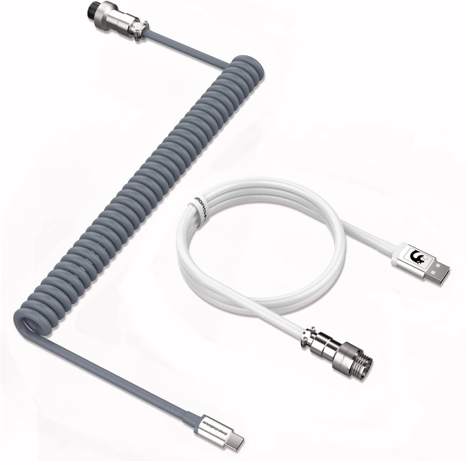 MAMBASNAKE C01 Spiral Keyboard Cable, Pro Custom Coiled USB-C Cable for ...