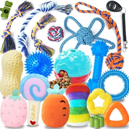 Pet Supplies : Eefitoys 22-in-1 Puppy Teething Chew Toy Set, Dog Toys ...