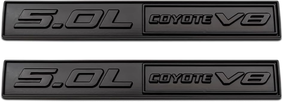 Amazon.com: 2Pcs Chrome 3D Metal 5.0L Coyote V8 Logo Engine Emblem Car ...